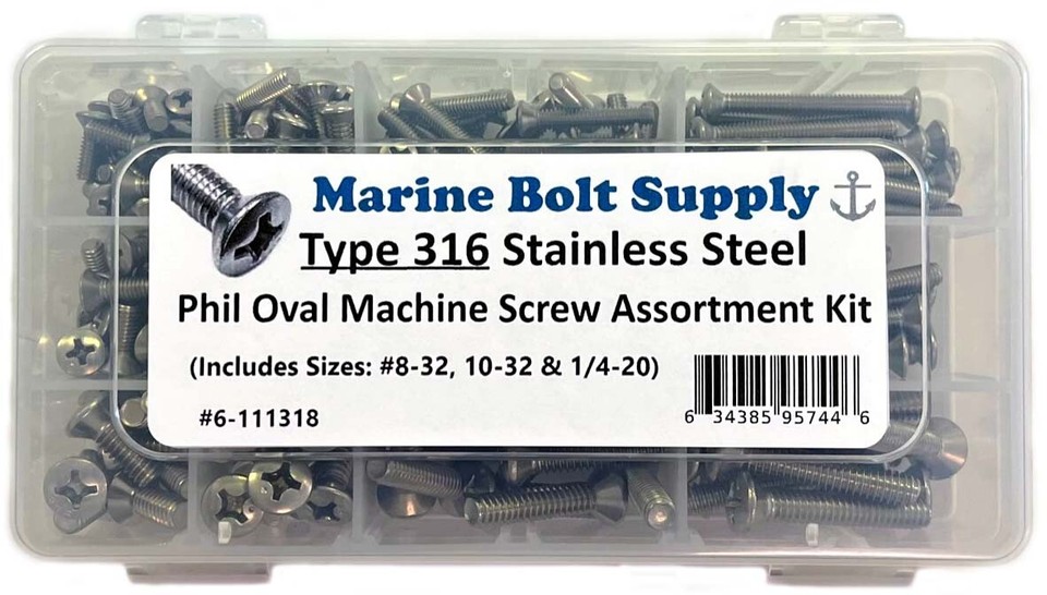 Type 316 Stainless Steel Phillips Drive Oval Head Machine Screw ...