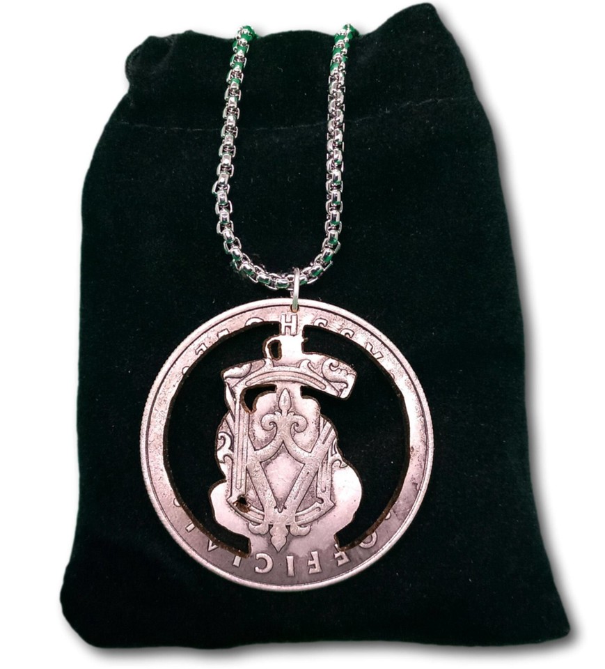 Cut Coin Necklace Official Funny Middle Finger Fantasy Art Hobo Nickel ...