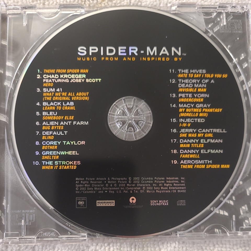 Spider-Man Music From And Inspired by ... CD w/Lenticular Cover (2002 ...