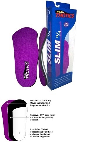 Redi-Thotics 3/4 Length Slim Orthotic Insoles Inserts Arch Support ...