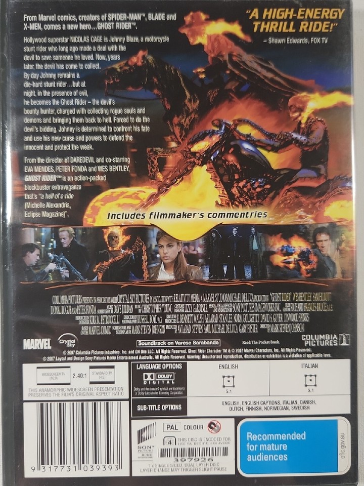 Ghost Rider (DVD, 2007) 9317731039393| eBay