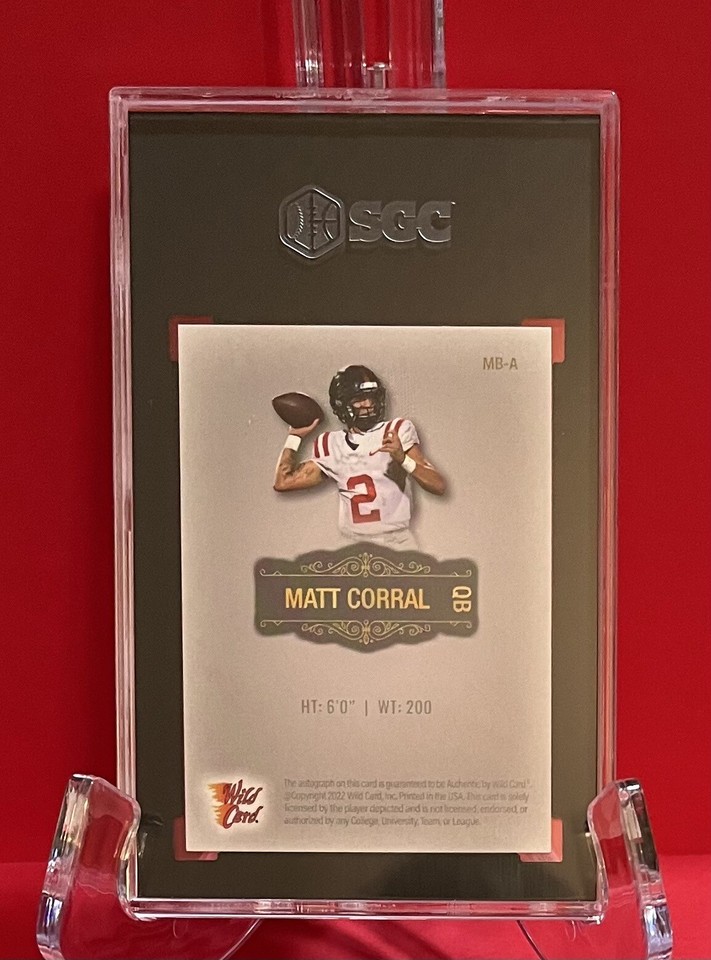 Matt Corral SGC 10 GM 2022 WC Matte Silver Autograph Red Foil (10/10 ...