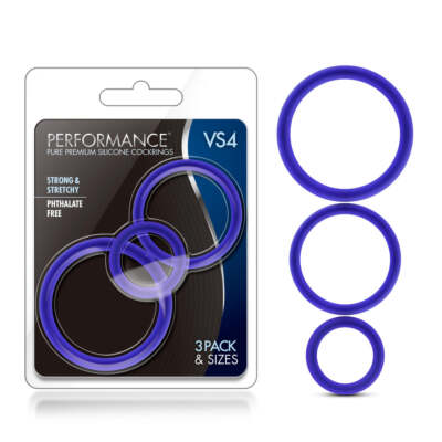 Blush Performance 3 Pack Silicone Penis Cock Ring Erection C-Rings Set ...