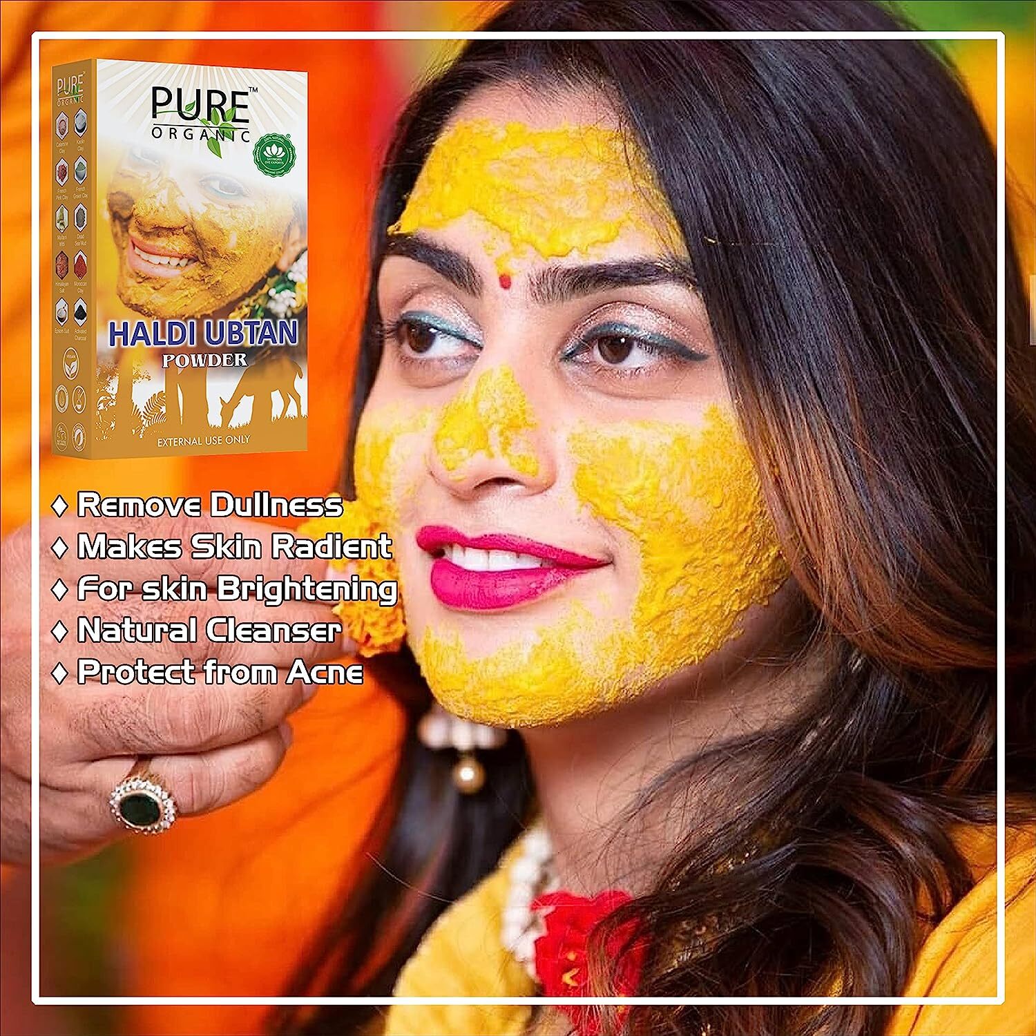 Skymorn Pure Organic Haldi Ubtan Powder For Glowing Skin 100gm | eBay UK