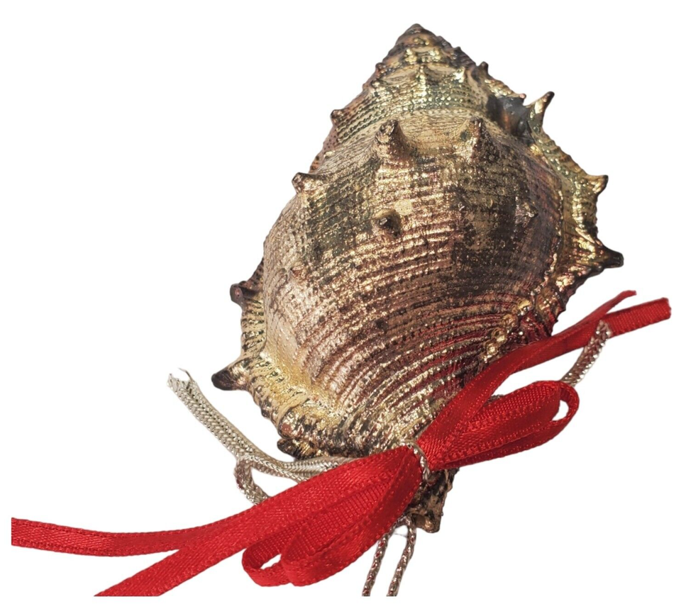 Silver Plated Conch Shell Christmas Tree Decoration Info Tag Mythical ...