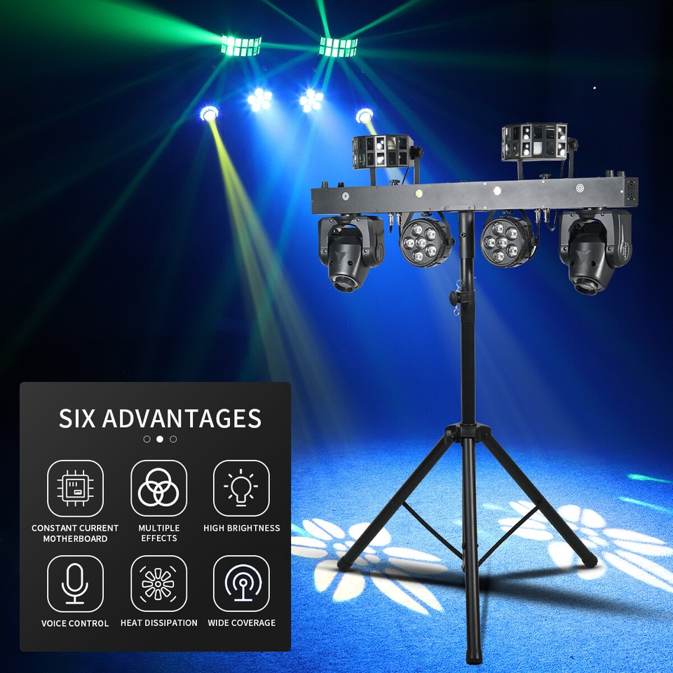 5 in1 LED Moving Head Par Effect Light with Tripod Stand DMX for DJ ...