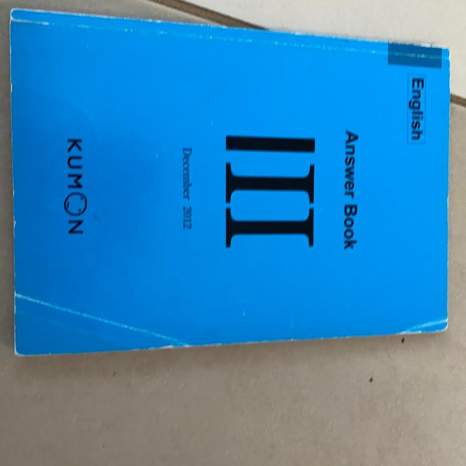 Kumon English Answer Book H2, K, I1, J, L, I2, H1, G2 Answer Booklet ...