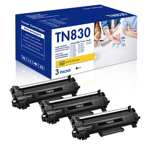 3PK TN830 Toner Cartridge Compatible with Brother TN830XL HL-L2480DW ...