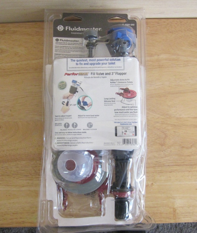 Fluidmaster Universal Fill Valve+ 3" Flapper Model# K-400H-040 Ballcock ...