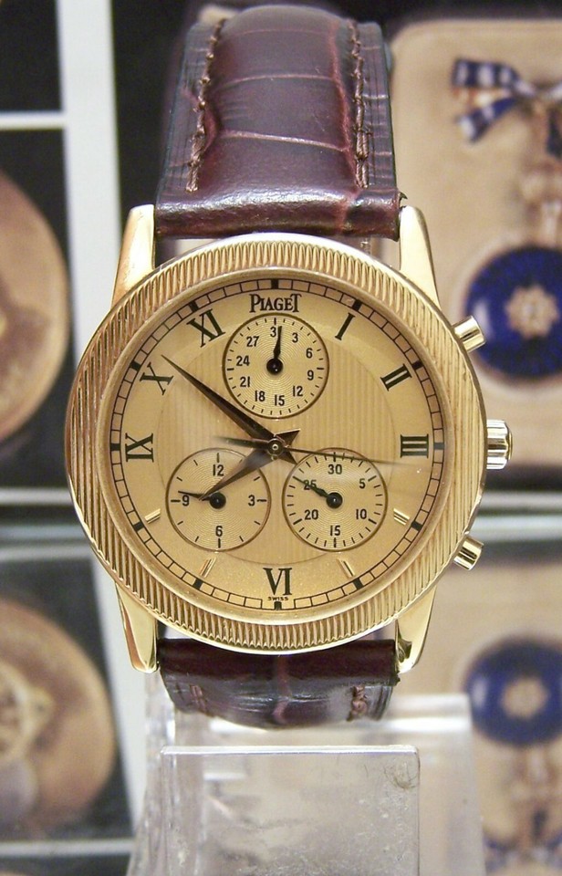 VINTAGE PIAGET SOLID 18K GOLD 14894 3 REG COMPLICATION WATCH CAL 212P ...