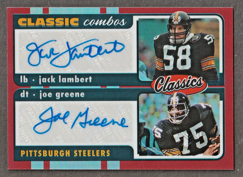Jack Lambert Joe Greene 2022 Classics Autograph #1/3 Pittsburgh ...