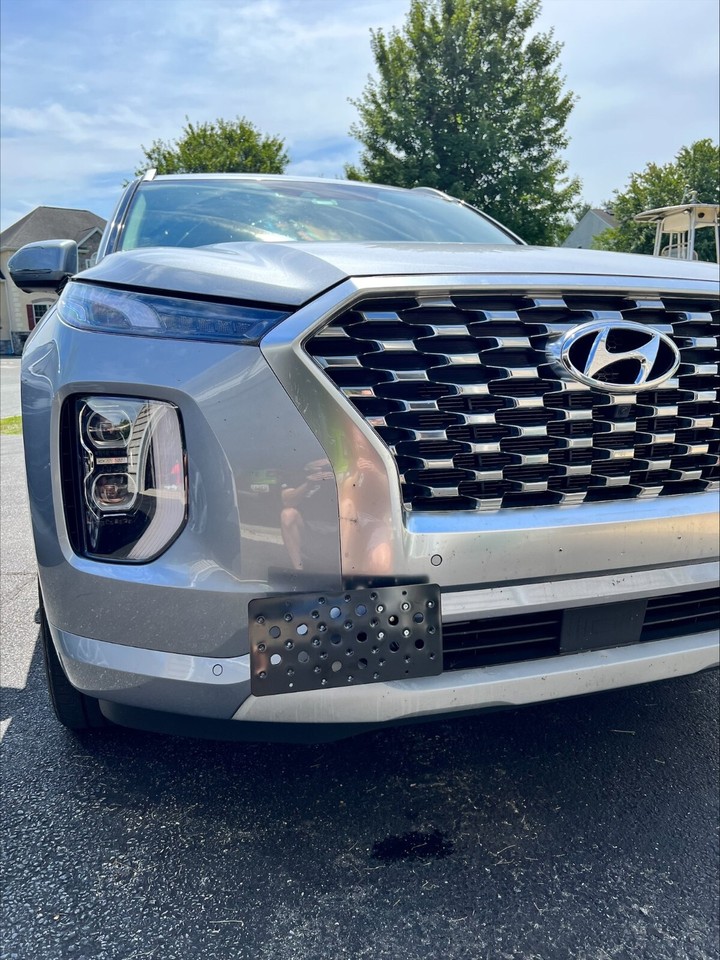 Bumper Tow Hook License Plate Mount Bracket For Hyundai Palisade 2020 ...