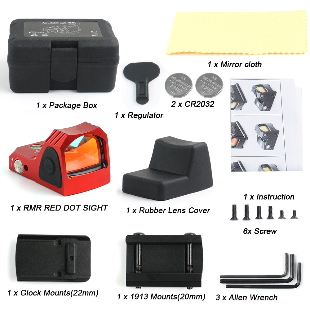 Tactical RMR Reflex Red Dot Sight Scope for Pistol Glock 17 19 with ...
