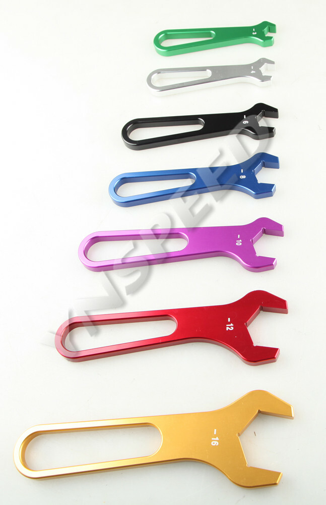 AN3 AN4 AN6 8 10 12 16 ALUMINUM FITTING WRENCH SET SINGLE ENDED SPANNER ...