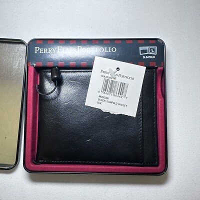 Perry Ellis Portfolio Black SUPER SLIMFOLD WALLET | eBay
