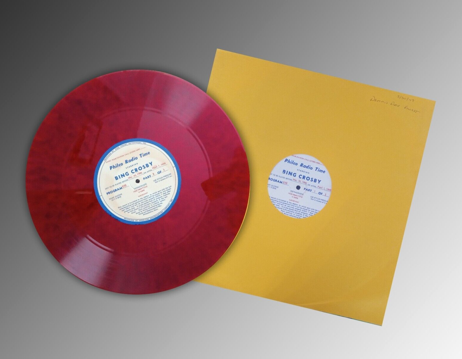 16 Inch Transcription Discs - Philco Radio Time Bing Crosby Show | eBay