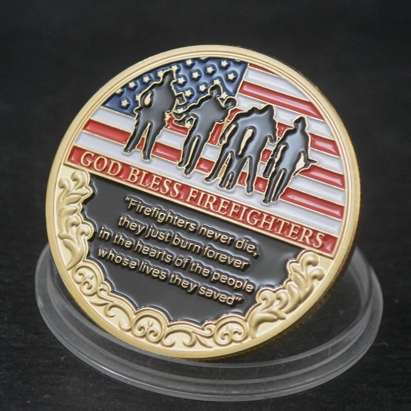 10PC God Bless Firefighters Fire Challenge Coins Thank You for Your ...
