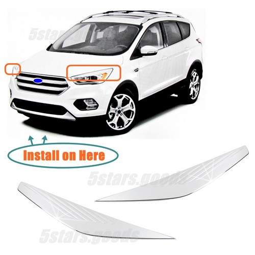 Accessories Chrome Front Headlight Eyebrow Covers For 2017-2019 Ford ...