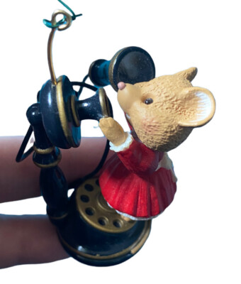 Hallmark 1999 Friendship Hello Telephone Mouse Mice Phone Ornament ...