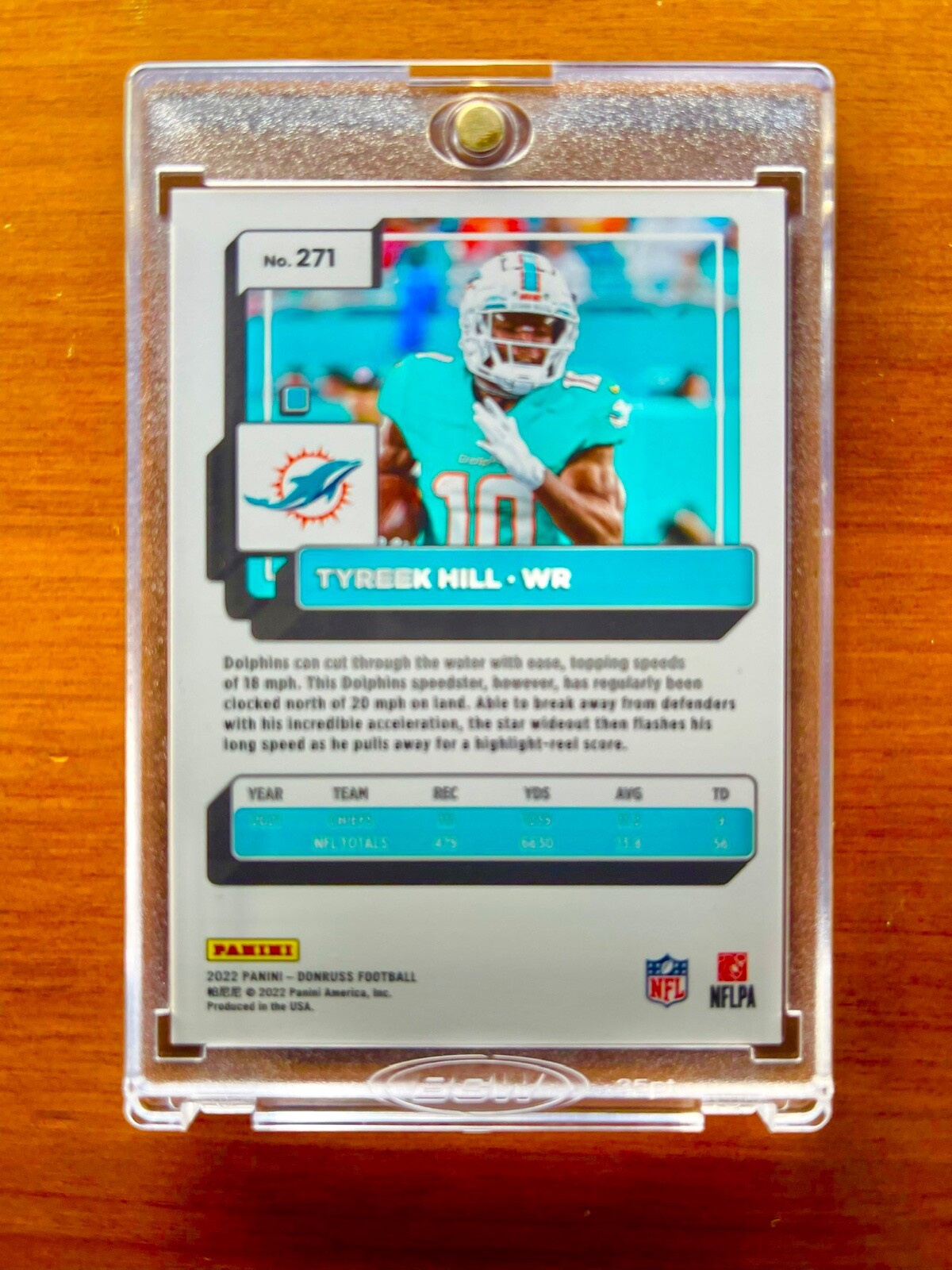 Tyreek Hill RARE GOLD REFRACTOR INVESTMENT CARD SSP PANINI DOLPHINS MVP ...