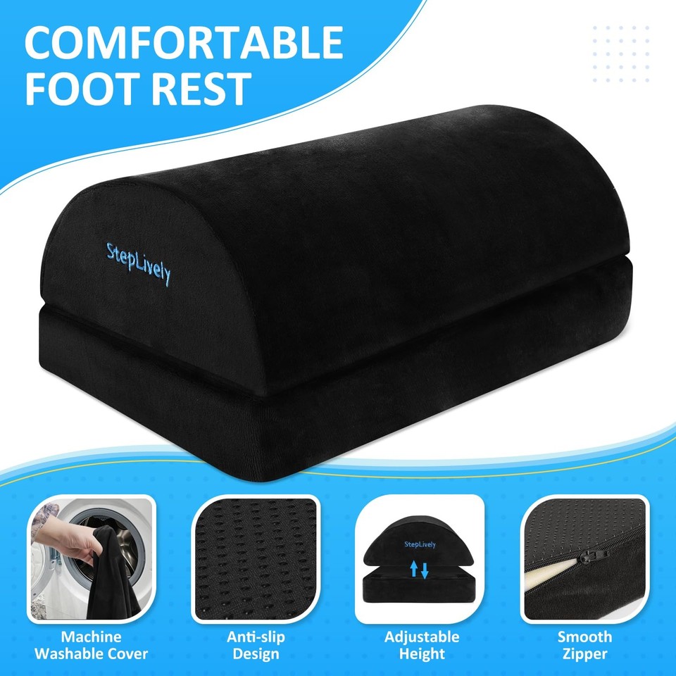 Foot Rest for Under Desk at Work, Comfortable Foot Stool with 2 ...