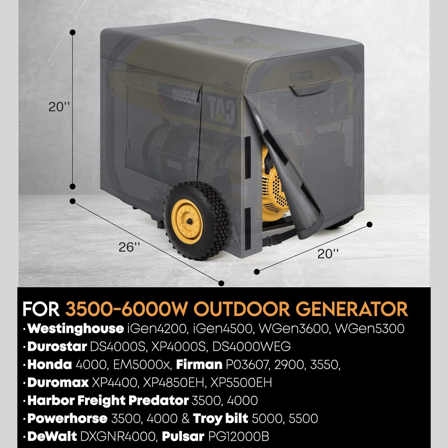 Portable Generator Cover Waterproof Fit for DuroMax Westinghouse ...