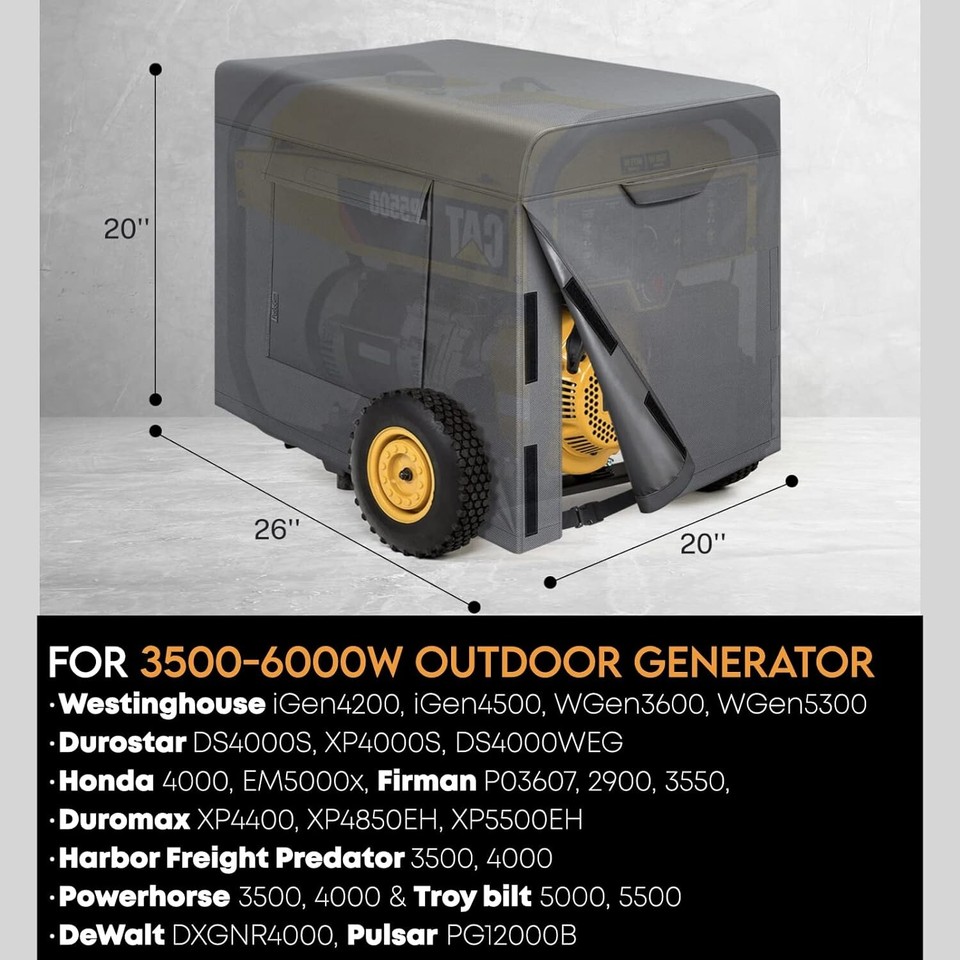 Portable Generator Cover Waterproof Fit for DuroMax Westinghouse ...