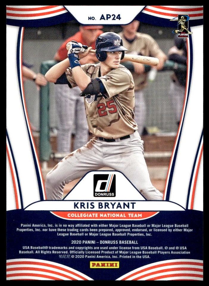2020 Donruss #AP24 Kris Bryant / Luke Waddell American Pride SN999 | eBay