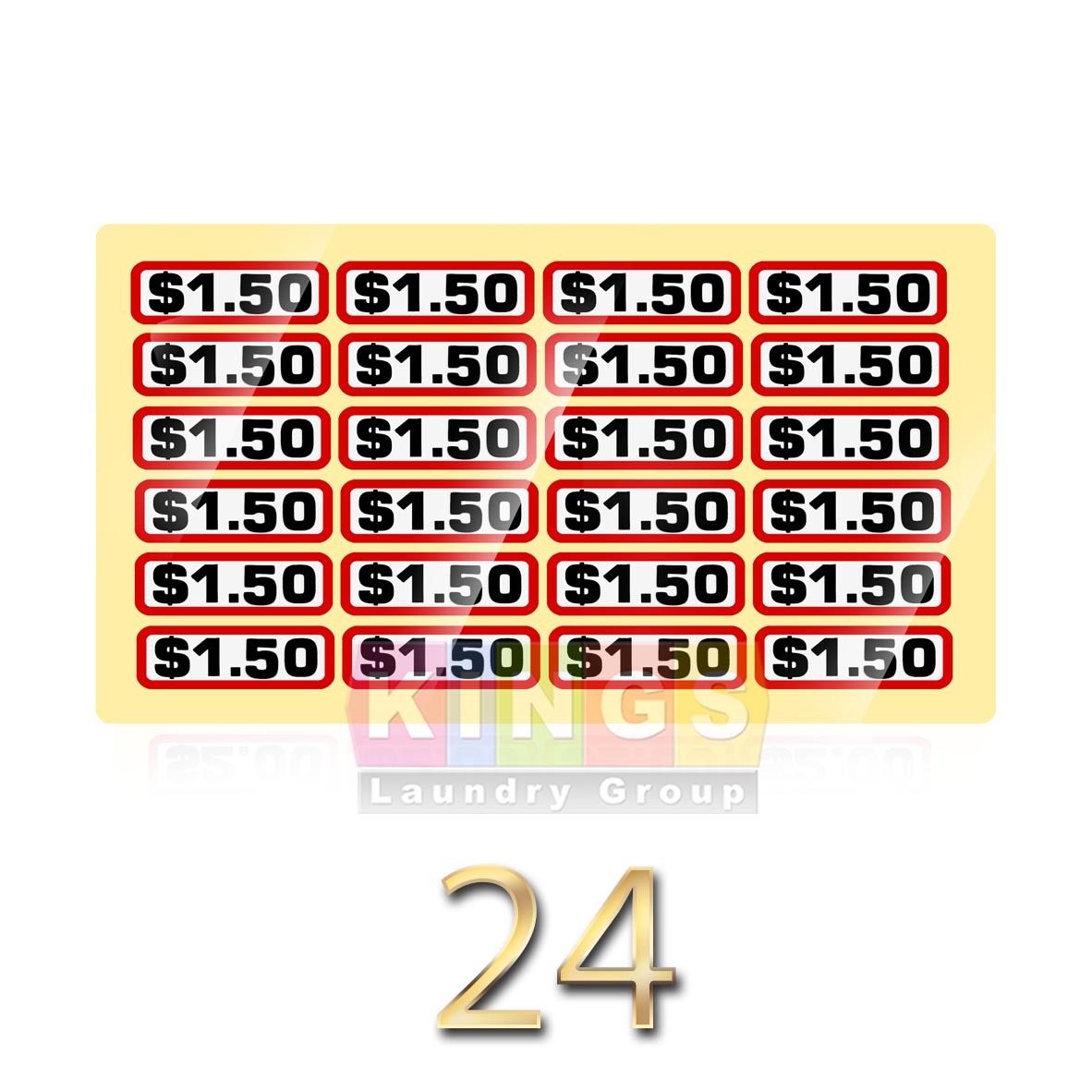 24PK GLOSSY SLIDE DECAL $1.50 For GREENWALD Wascomat, Ipso, Huebsch, 00 ...