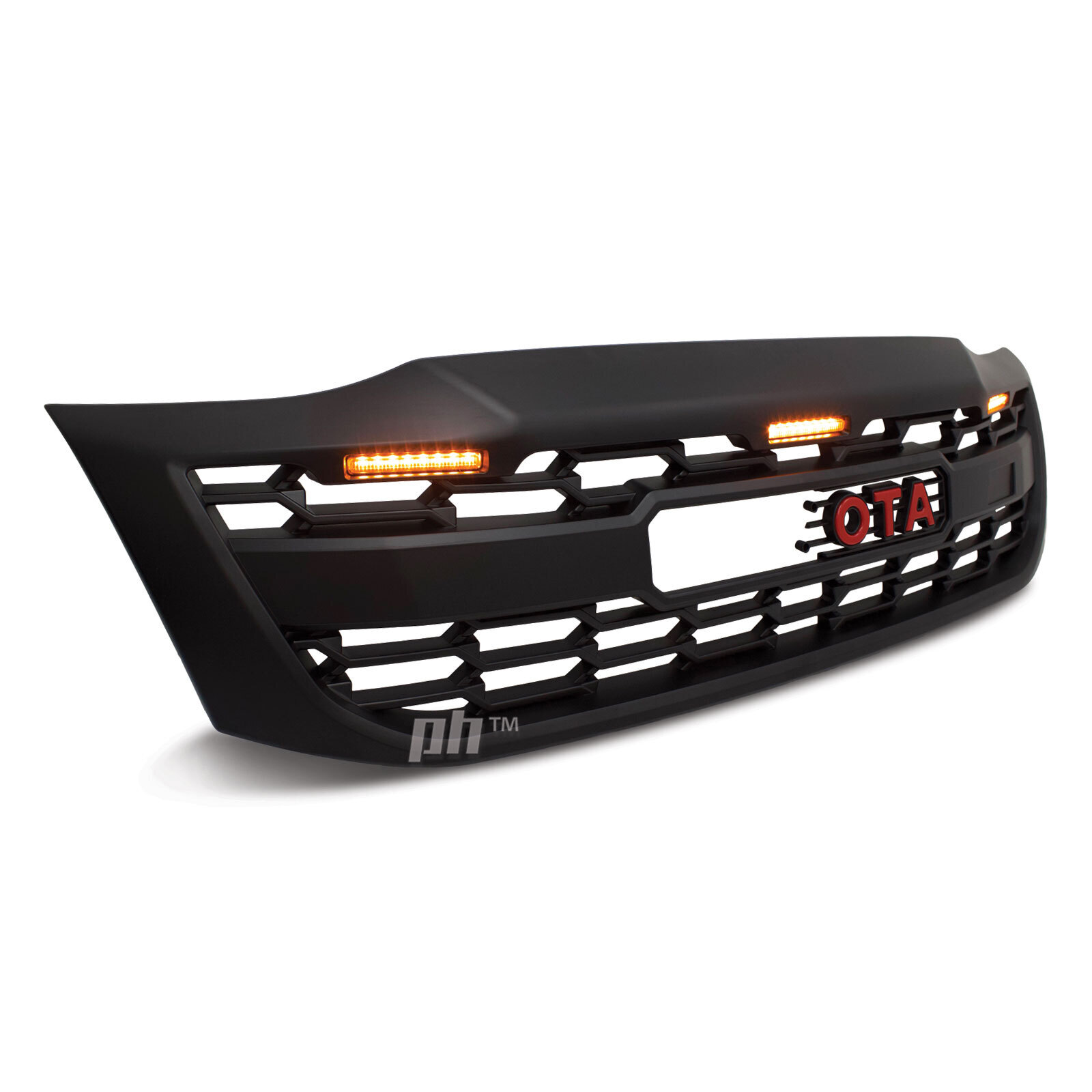 Grill Satin BLACK GR Style With LED Fits Toyota Hilux N70 2011 - 2015 ...