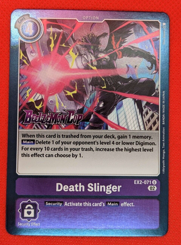 Digimon EX2-071 Death Slinger Beelzemon Cup Pre-release Stamped Uncommon VLP | eBay