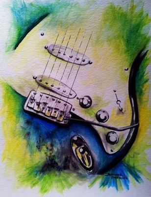 Electric Guitar, Original Watercolor by Jennifer Doehring | eBay