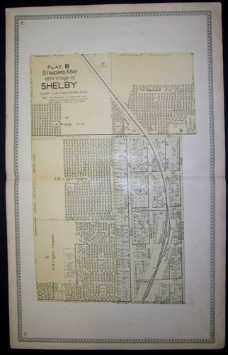 1895 Plat B Standard map Village of SHELBY Oceana County, Michigan ...