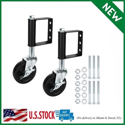 2 Pack Heavy Duty Caster 4 Inch Spring Loaded Wheel for Wooden Gates ...