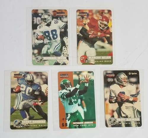 Lot of 5 Proline Football Phone Card Cards Sanders, Aikman, Irvin ...