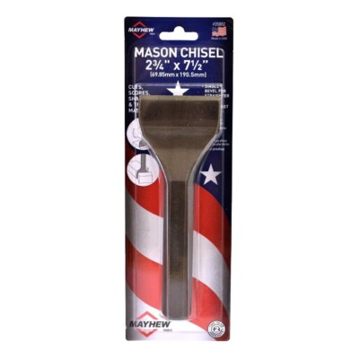 NEW MAYHEW TOOLS 35802 2-3/4" Blade High Carbon Steel Mason Chisel 7-1/ ...