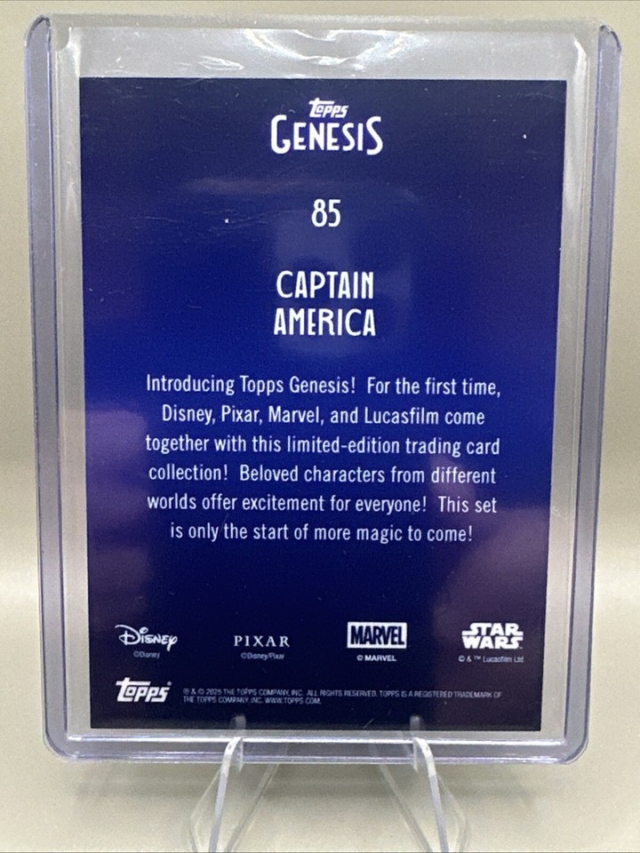 2025 Topps Disney Genesis Captain America #85 Blue Foil 62/75! Sick ...