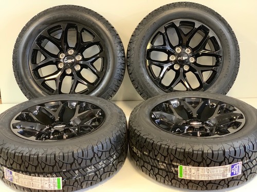 20 INCH OEM GLOSS BLACK 6X139 SNOWFLAKE WHEELS RIMS 275/55/20 BFG A/T ...