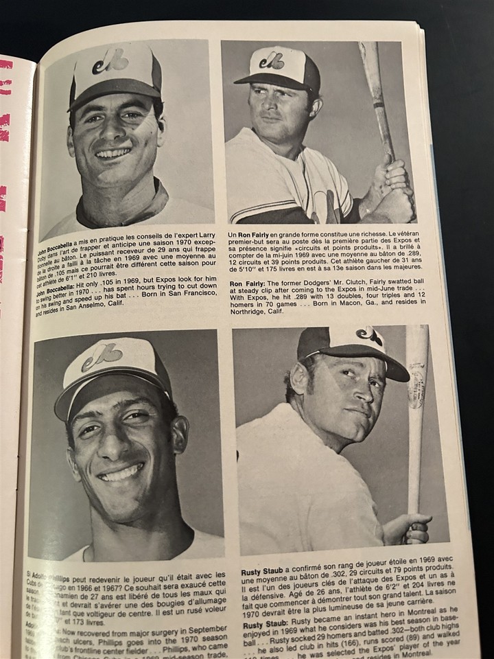 1970 Montreal Expos HOUSTON Astros Program RUSTY STAUB Joe MORGAN Un ...