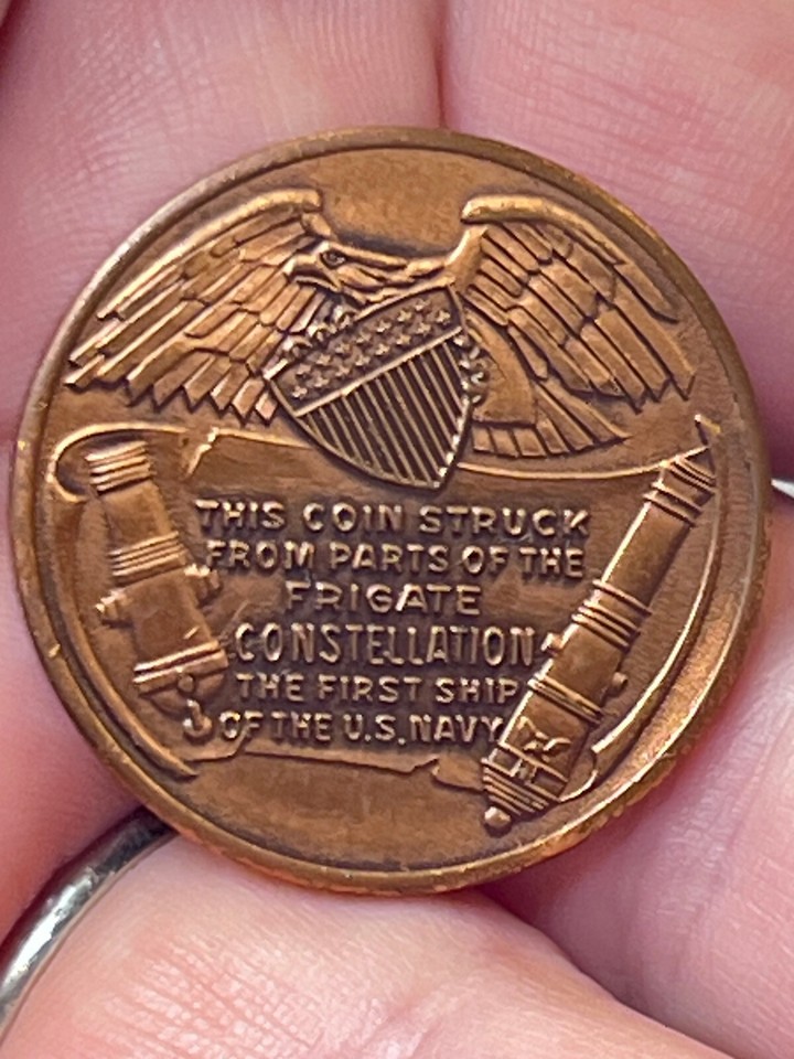 U.S. Frigate Constellation Bronze Coin Token Medal 1797 From 1st Navy ...