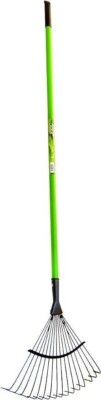 16 Tooth Lawn Rake Clean Garden Leaf Prong Metal Garden Green Stainless ...