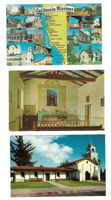 Lot of 3 California Mission Postcards, California Postcard (Not Posted ...
