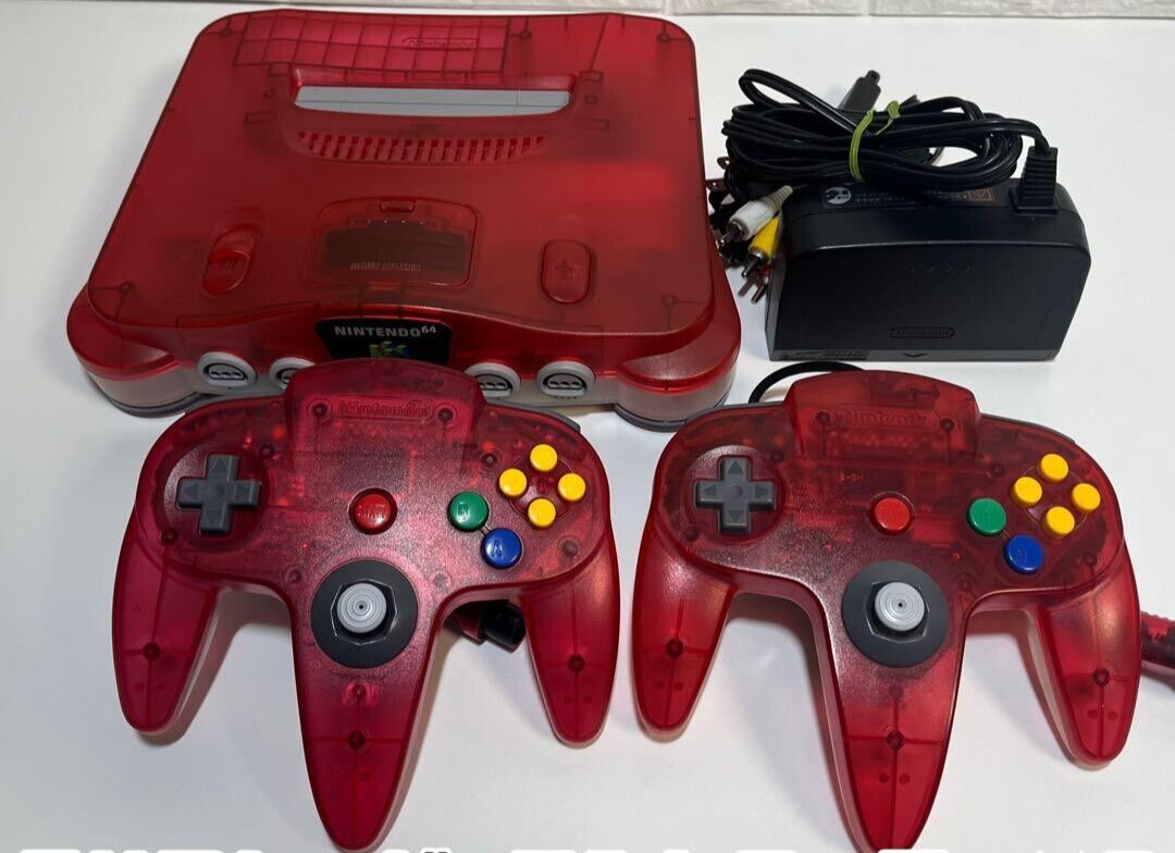 Nintendo 64 Water Melon Clear Red N64 Controller | Component RCA ...