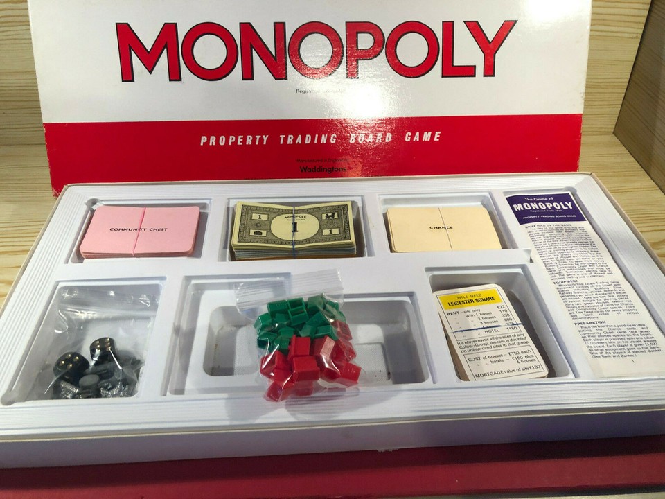 Vintage Waddingtons Monopoly Original Classic 1972 Edition Board Game ...