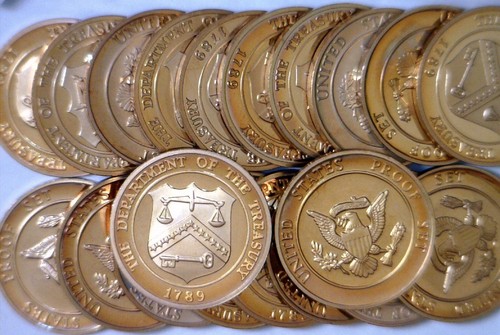 1 ROLL of PROOF U.S. Mint Quarter Size Brass Token Coins = 20 Coin LOT ...