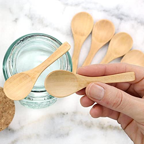 Small Wooden Spoons 50 PCS Mini Wooden Spoons for Body Scrubs/Sugar ...