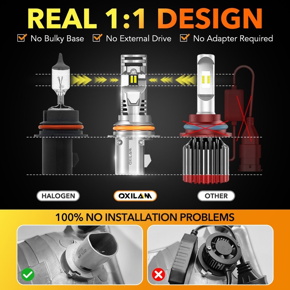 HB5 9007 LED Headlight Bulbs Kit 200W 40000LM High / Low Beam Super ...