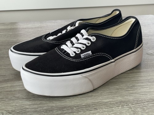 Vans Old Skool Platform Low Top Black Athletic Skate Shoes 721356 Women ...