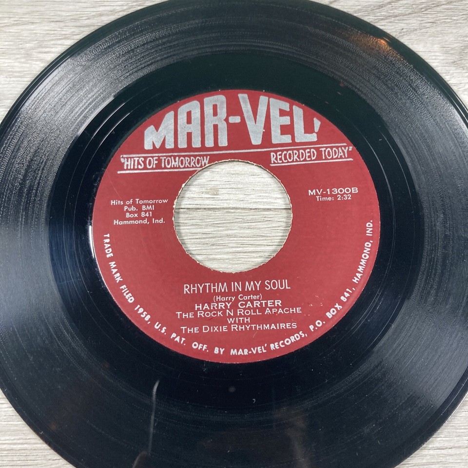 Harry Carter Rhythm In My Soul / Jump Baby Jump 45 RPM 7” Vinyl Mar-Vel ...