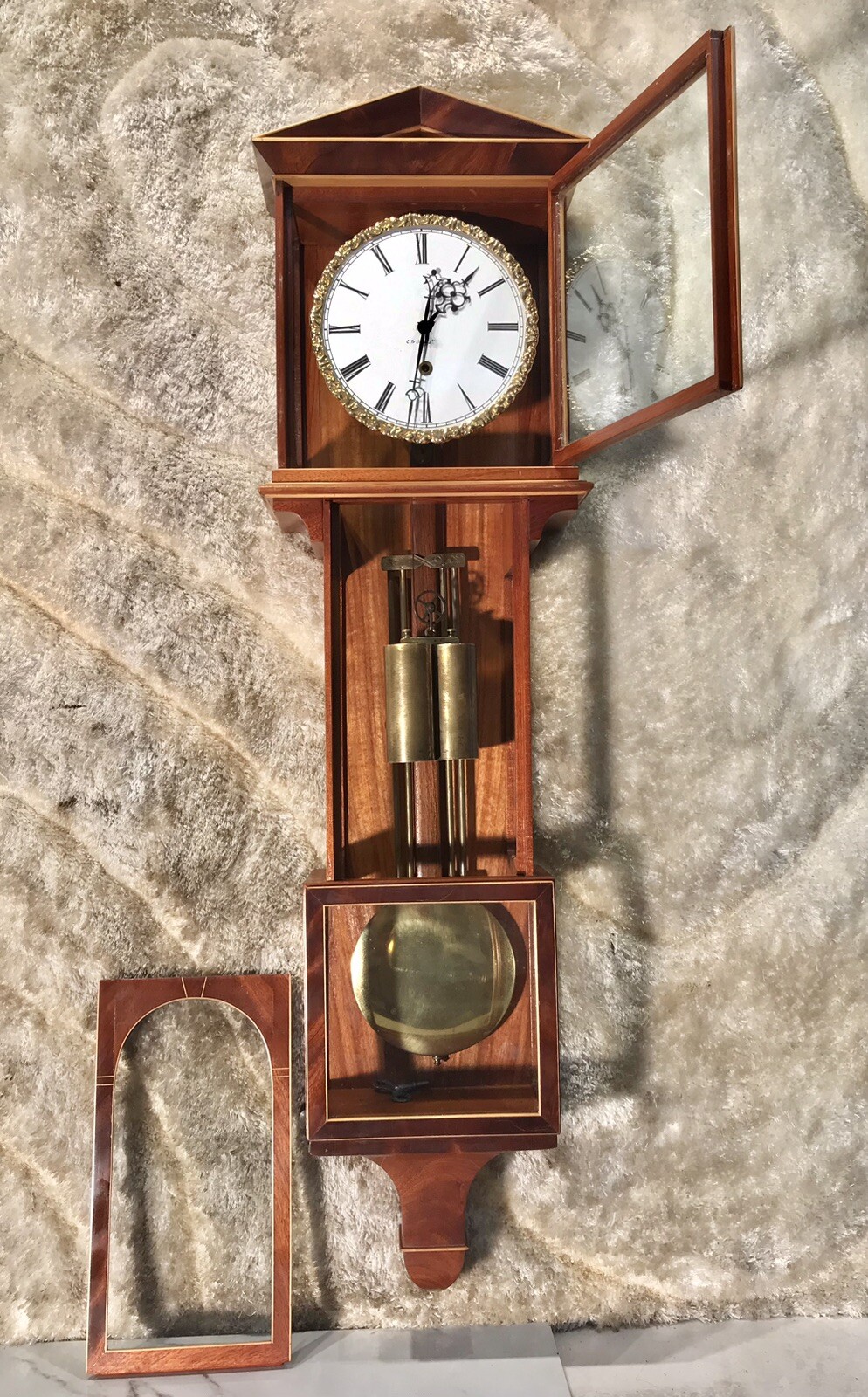 45 Days Germany Vienna,LATERNDLUHR ,Clock,1 double Brass Weights Driven ...